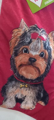 beautiful Red Yorkie Christmas stocking pet love. ASPCA | eBay