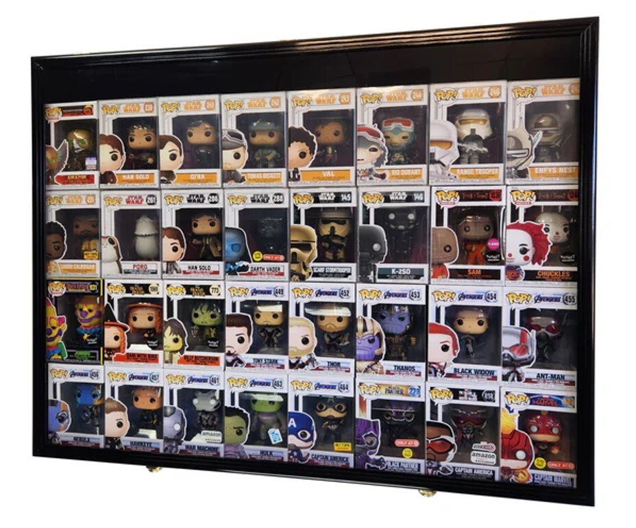 Funko Pop Box Display Case 32+ Boxed Minifigures Shelf Wood Cabinet ...