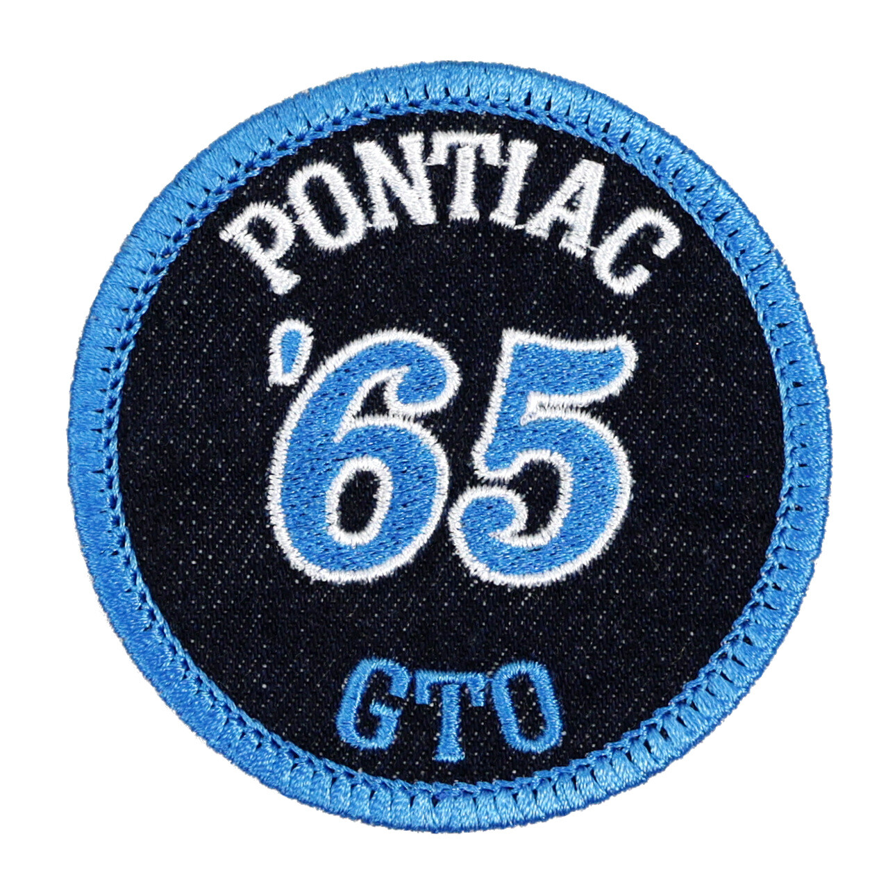 1965 Pontiac GTO Embroidered Patch Blue Denim/Aqua Iron-On Sew-On ...