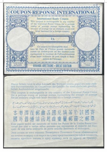 Great Britain International Reply Coupon (IRC);C22 *d | eBay
