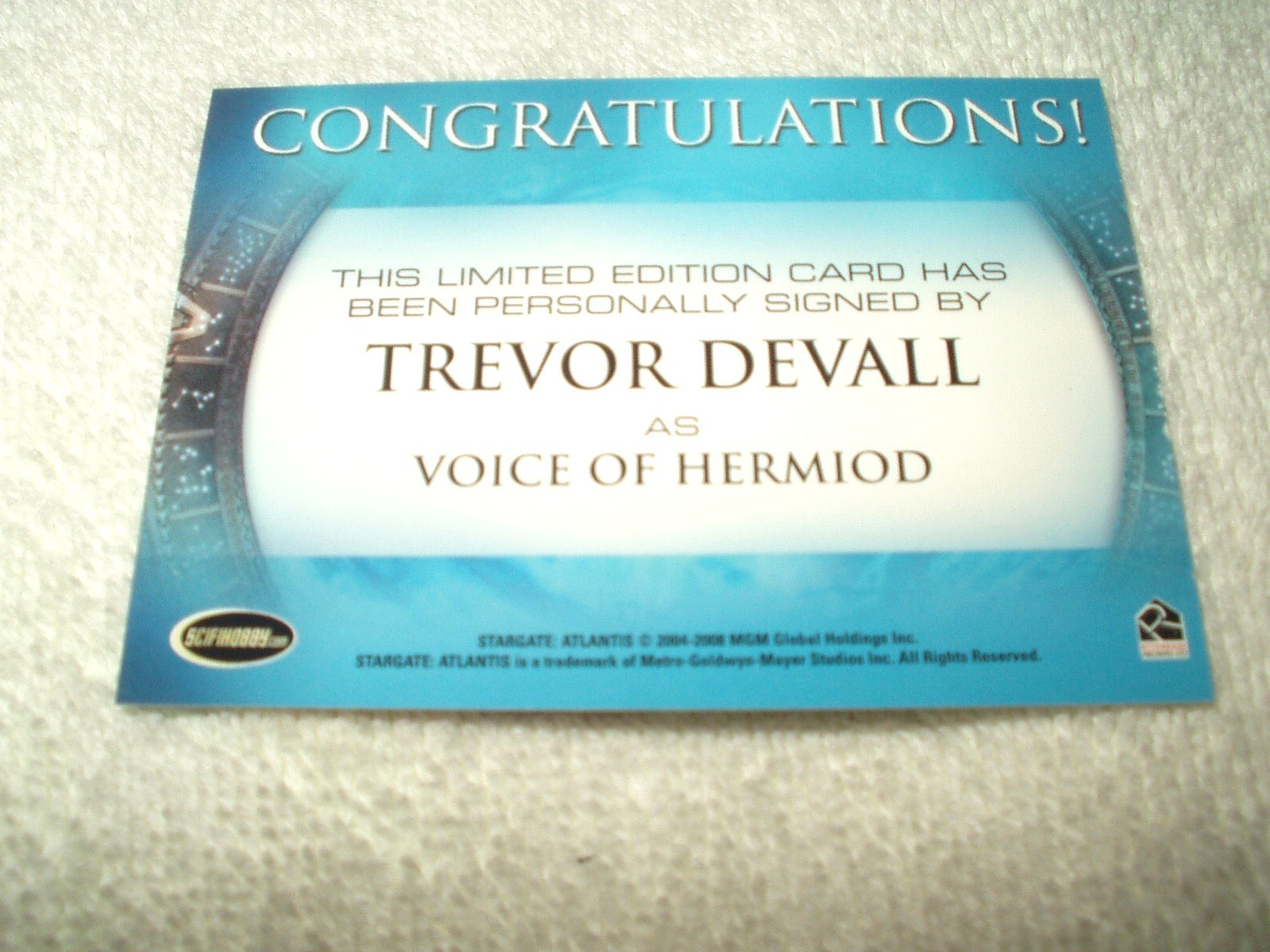 Stargate Atlantis Autograph Card Trevor Devall as Voice of Hermiod | eBay