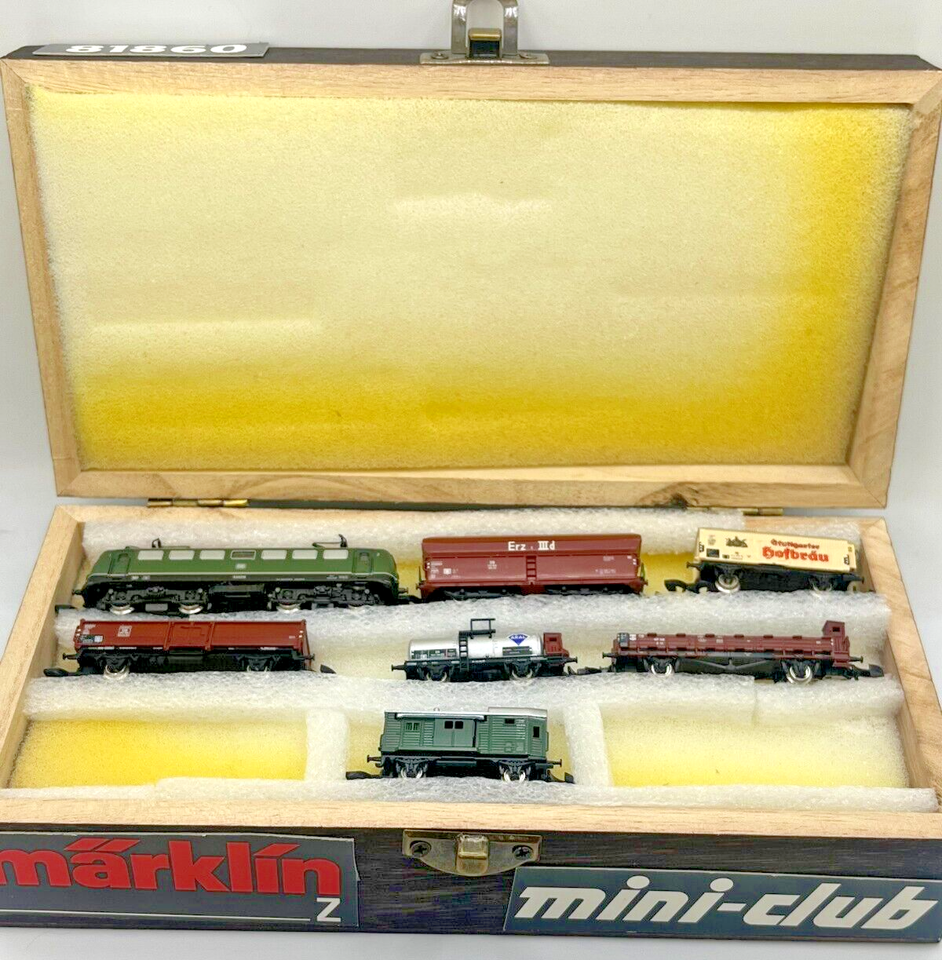 Z Scale Marklin 81860 E-Locomotive and 6 Freight Car set Custom Wood ...
