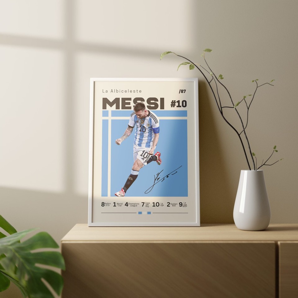 Lionel Messi Argentina World Cup 2024 Autographed Art Poster Prints ...