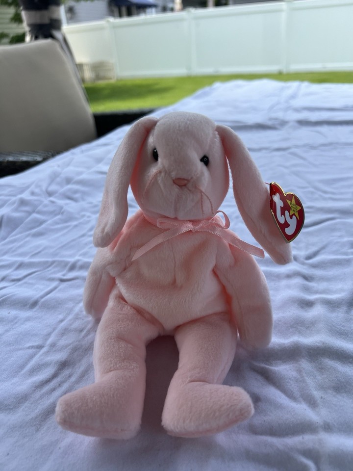 Ty 4117 Beanie Babies Hoppity Rabbit - Rare Pink w/tag Retired | eBay