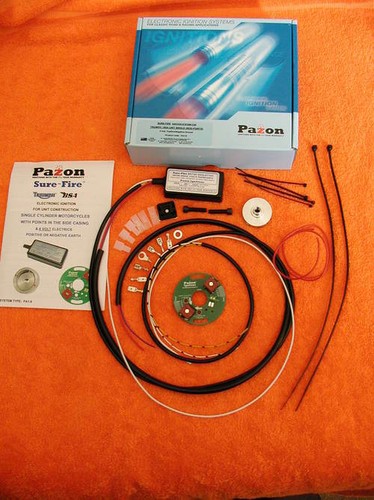 PAZON 12 volt ELECTRONIC IGNITION singles + side pts Triumph BSA C15 ...