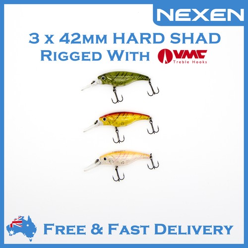 3 x NEXEN Hardbody Shad Bream Bass Lure for Saltwater Freshwater as ...