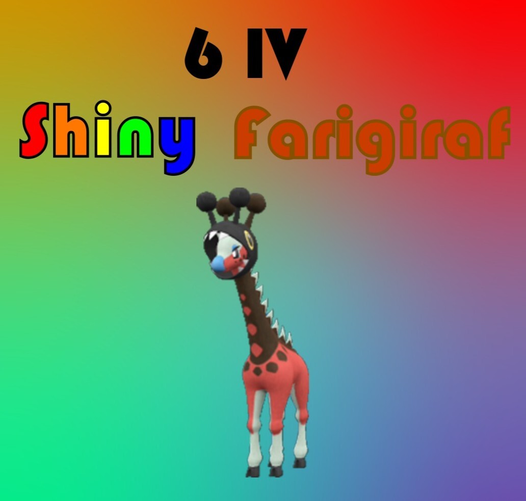 CUSTOM SHINY FARIGIRAF Pokemon Scarlet/Pokemon Violet 6IV/Starters ...