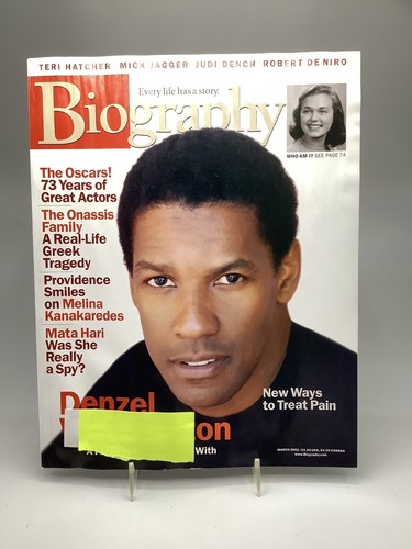 Vintage Biography Magazine March 2002 Denzel Washington | eBay
