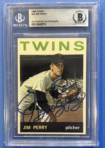 1964 Topps #34 Jim Perry Auto Bgs Authentic Twins | eBay
