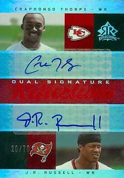 Craphonso Thorpe & J.R. Russell autographed Football Card 2005 Upper ...