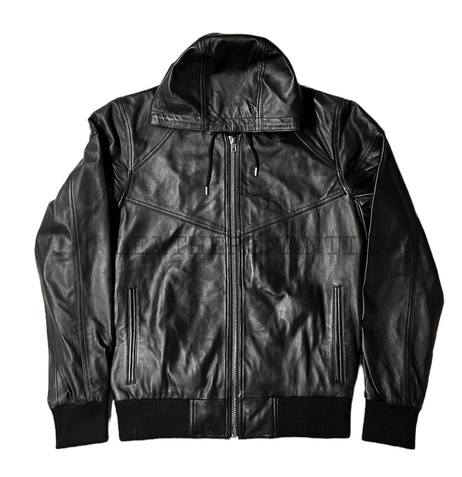 Men's Genuine Leather Tracksuit Hoodie & Jogger Set Streetwear Hip Hop ...
