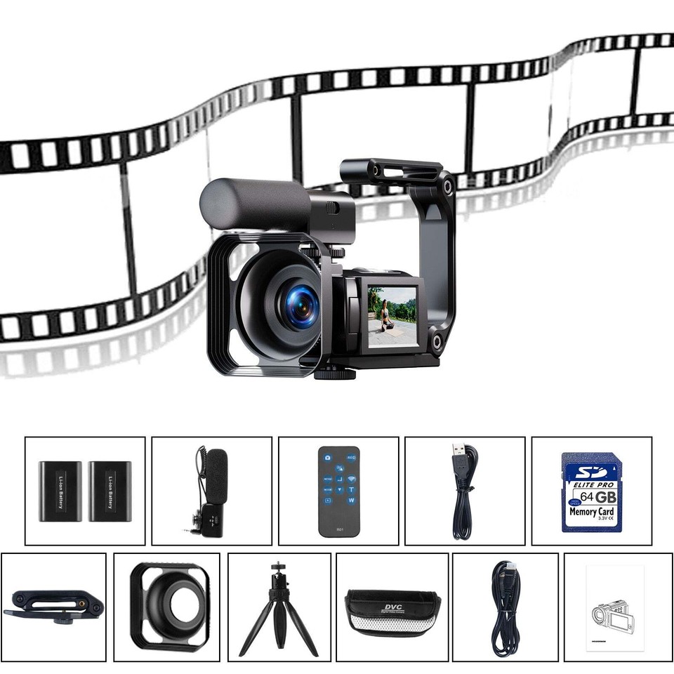 5K Video Camera Camcorder 56MP UHD IR Night Vision Vlogging Camera for ...
