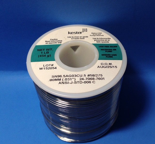 Kester Sac305 Wire Solder 275 No Clean Lead .031 58 Core 1lb 24-7068 ...