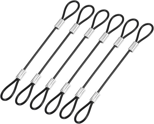 6 Pcs Safety Cable Locks, Stainless Steel Security Wire Rope with ...