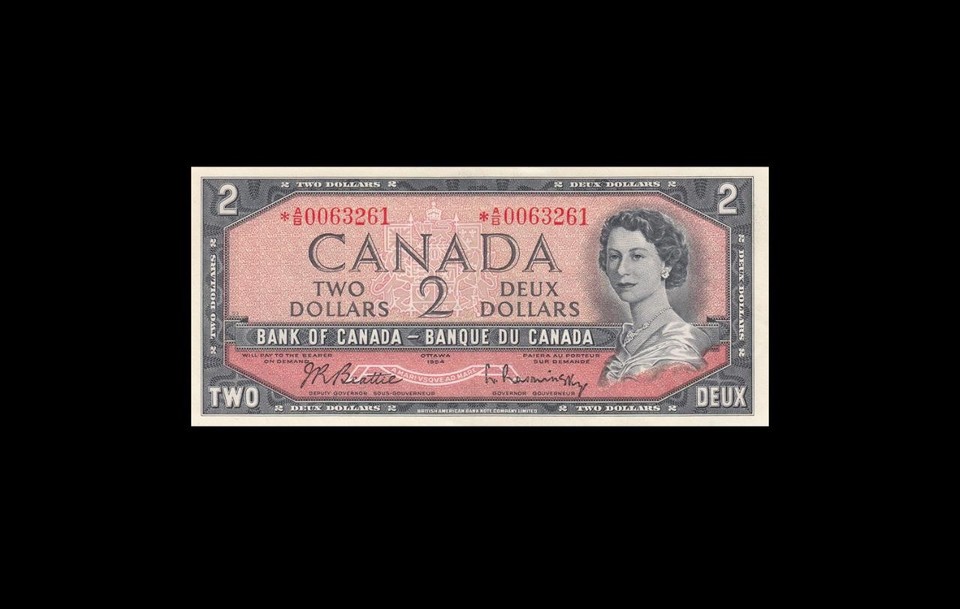 1954 BANK OF CANADA QEII $2 ~STAR NOTE~ "A/B" **0063261** (( aUNC )) | eBay