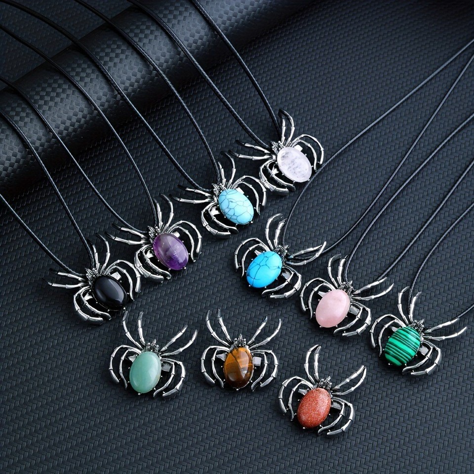 Black onyx Gems Spider Crystal Necklace Magic Reiki Healing Amulet | eBay