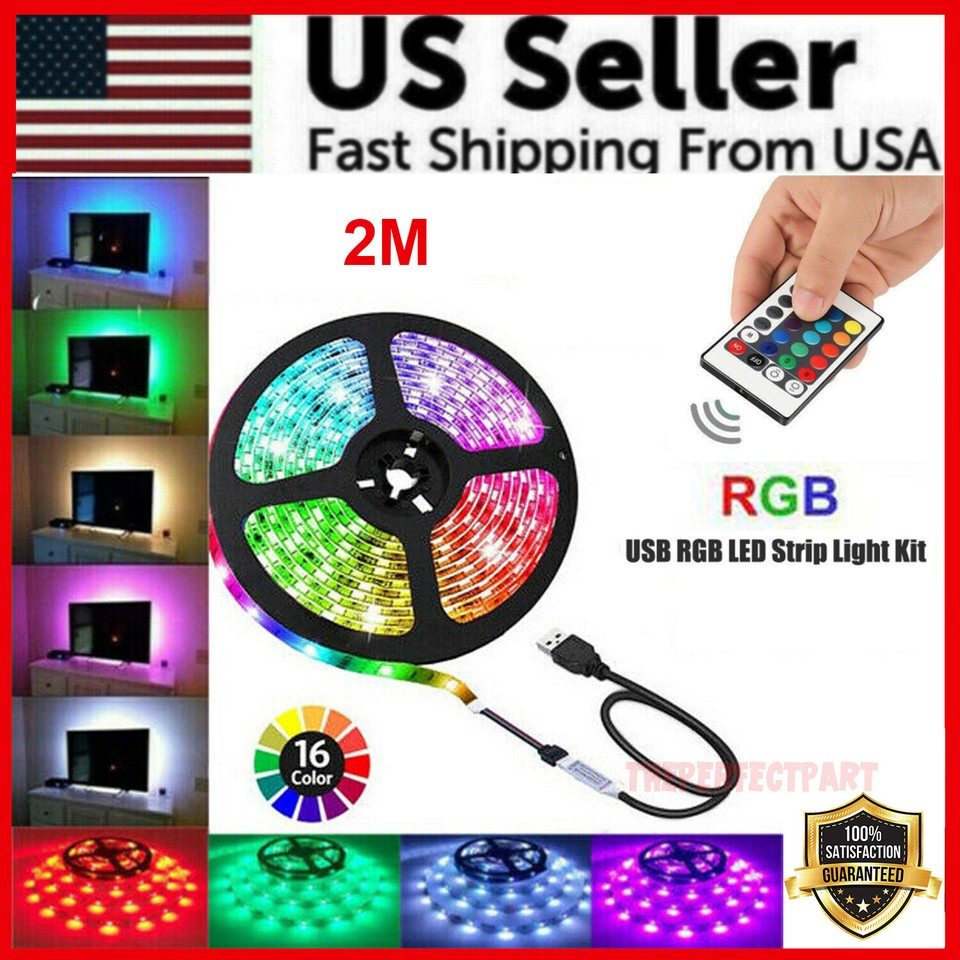 5V USB LED Strip Lights TV Back Light 5050 RGB Colour Changing with ...