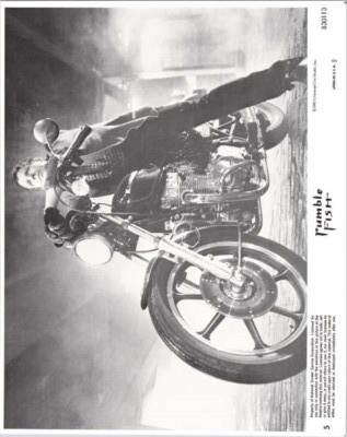 Rumble Fish 1983 original 8x10 lobby card Mickey Rourke on Kawasaki ...