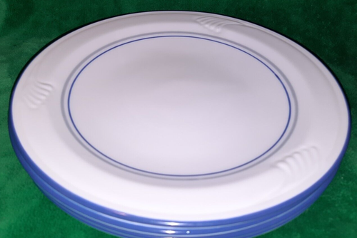 CORNING PYROCERAM Tableware Embossed w/ Bands- VTG RARE 8" Luncheon ...