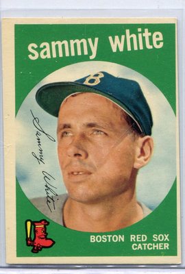 1959 Topps Baseball Card Sammy White Catcher Boston Red Sox Near Mint ...