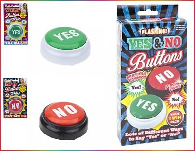Yes No Button Novelty Desktop Joke Toy Prank Gag Lights Sounds Stocking ...