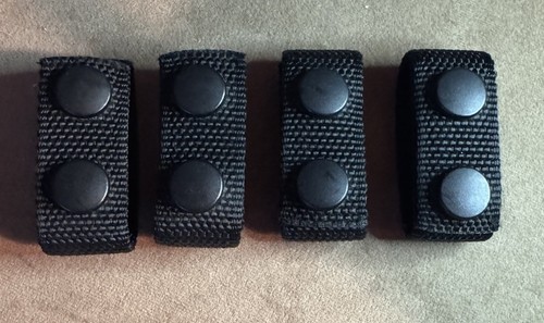 Police Belt Keepers Black Tactical Dual Snap Closure 4 Keepers In Set ...