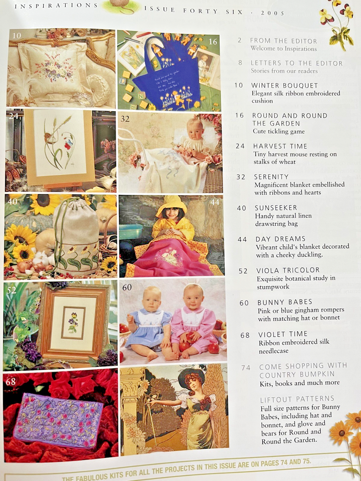 CLASSIC INSPIRATIONS Embroidery Magazine, Issue 46, with paper patterns ...