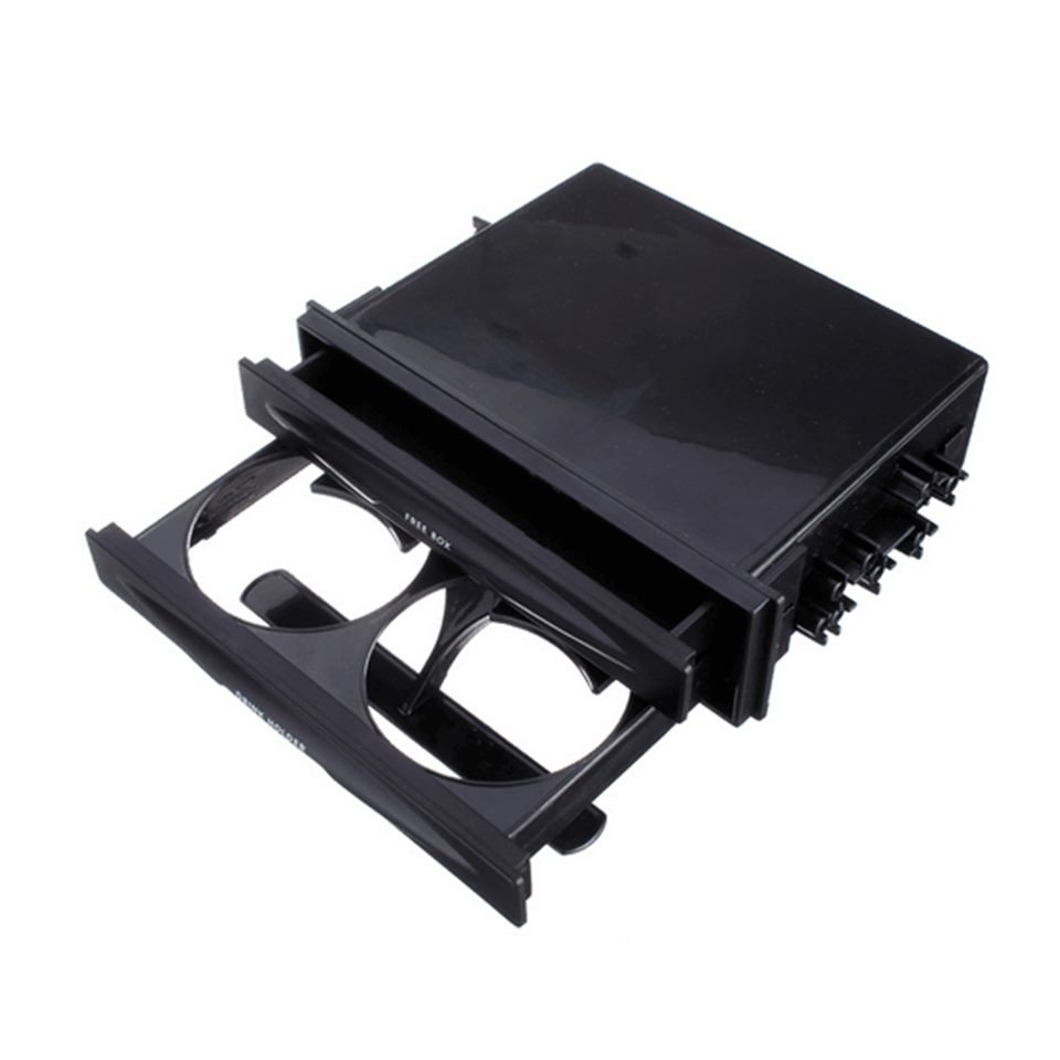 Car Double Din Dash Drink Cup Holder Radio Pocket Storage Box Black ...