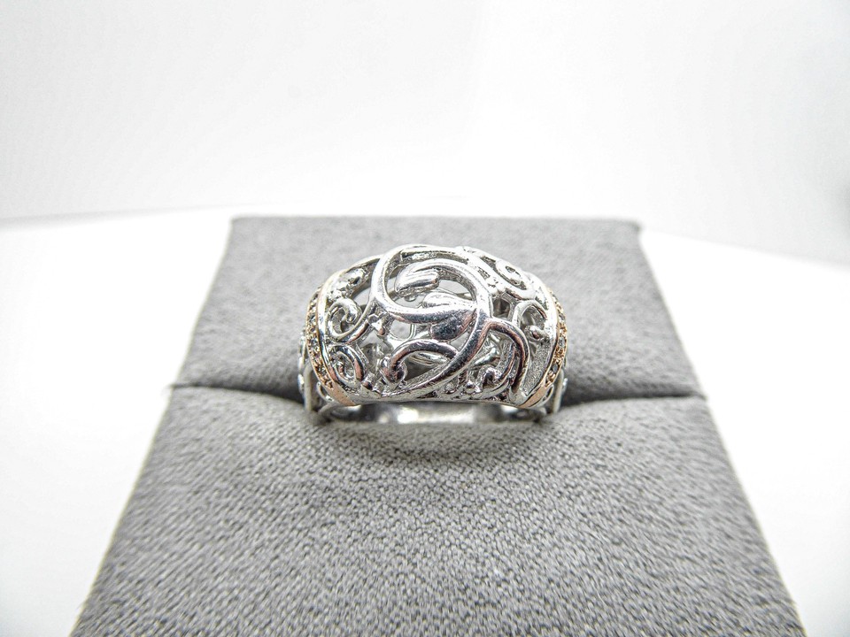 Clogau Gold Silver & Rose Gold Am Byth Diamond Ring Size L RRP £340 ...