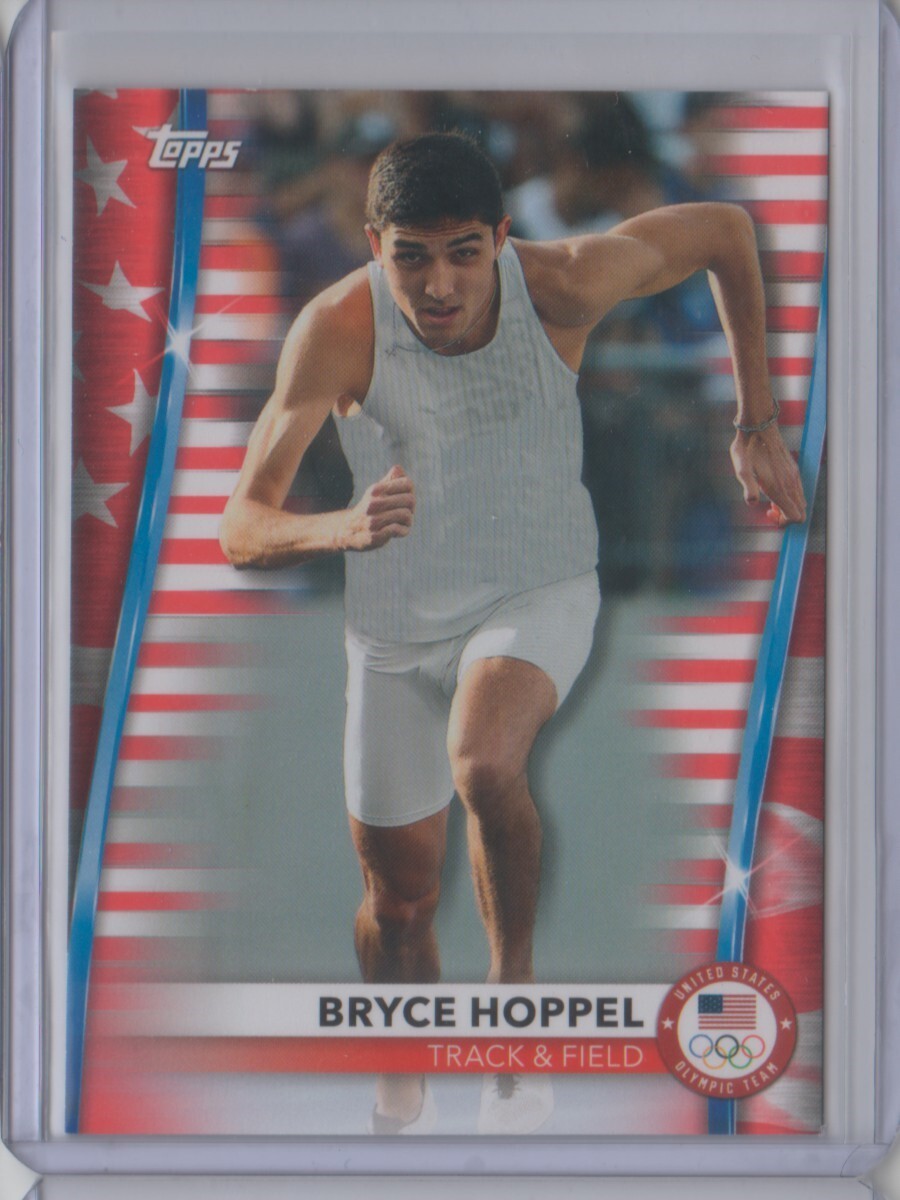 2021 Topps U.S. Olympic Team Flag #41 Bryce Hoppel 298/299 Red White Blue FlatSH | eBay