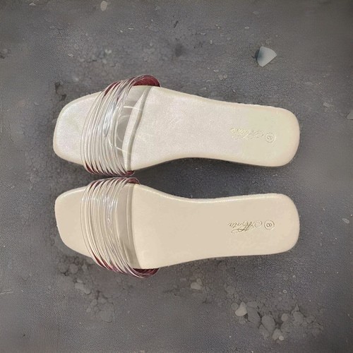 New!! Mata Womens Size 8 Slip On Clear Square Toe Slide Sandals Tkees ...