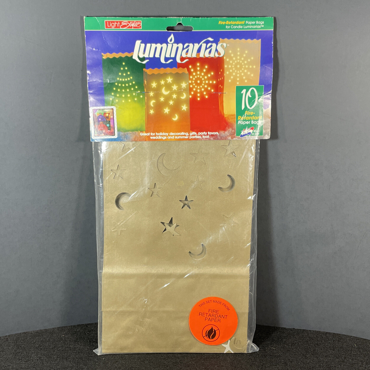 10 Pack Luminarias Stars & Moons Fire Retardant Paper Bags Light Styles ...