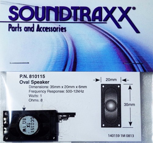 Soundtraxx 35mm x 20mm Oval Speaker 8 ohms ideal for Locos with a more ...