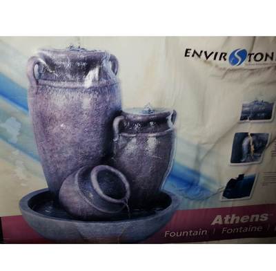 EXTRA LARGE ATHENS ENVIROSTONE RESIN/STONE CLAY POTS GARDEN WATER ...
