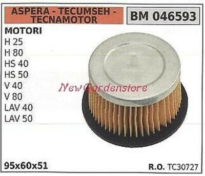 Air Filter Aspera Engine Lawn Mower Lawnmower H 25 80 Hs 40 50 046593 ...