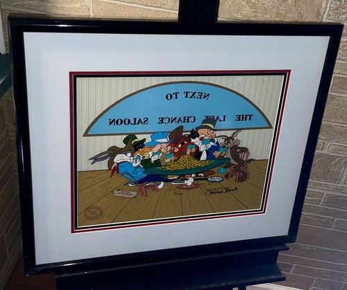 Chuck Jones Signed Cel Next to Last Chance Saloon Bugs Daffy WB Looney ...