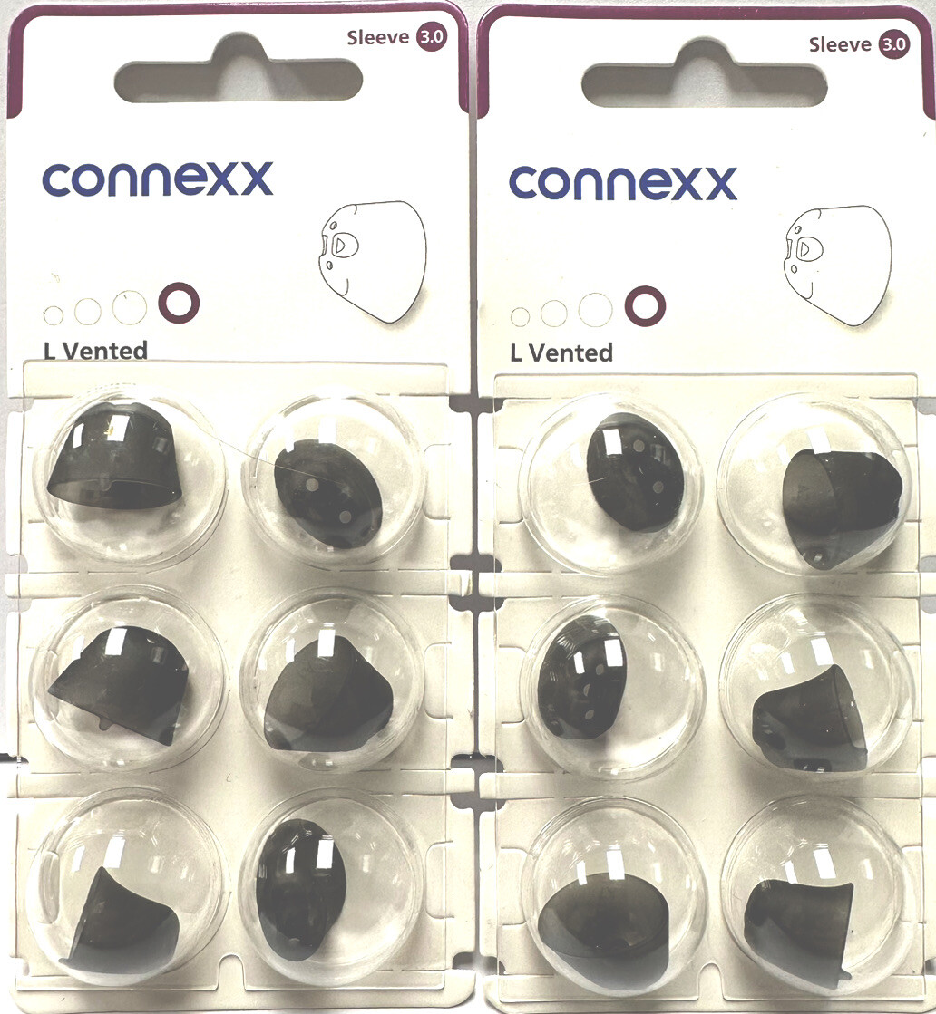 2 Pack L Vented Connexx Sleeve 3.0. Fits Signia Rexton Widex Miracle ...