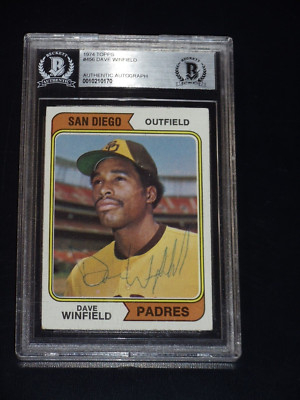 1974 Topps Dave Winfield Rookie Autograph Beckett Authentic Auto #456 ...