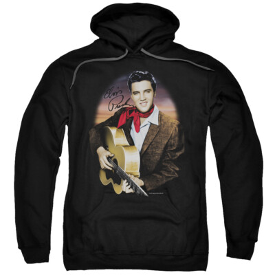 Elvis Presley Hoodie Red Scarf and Guitar Black Hoody | eBay