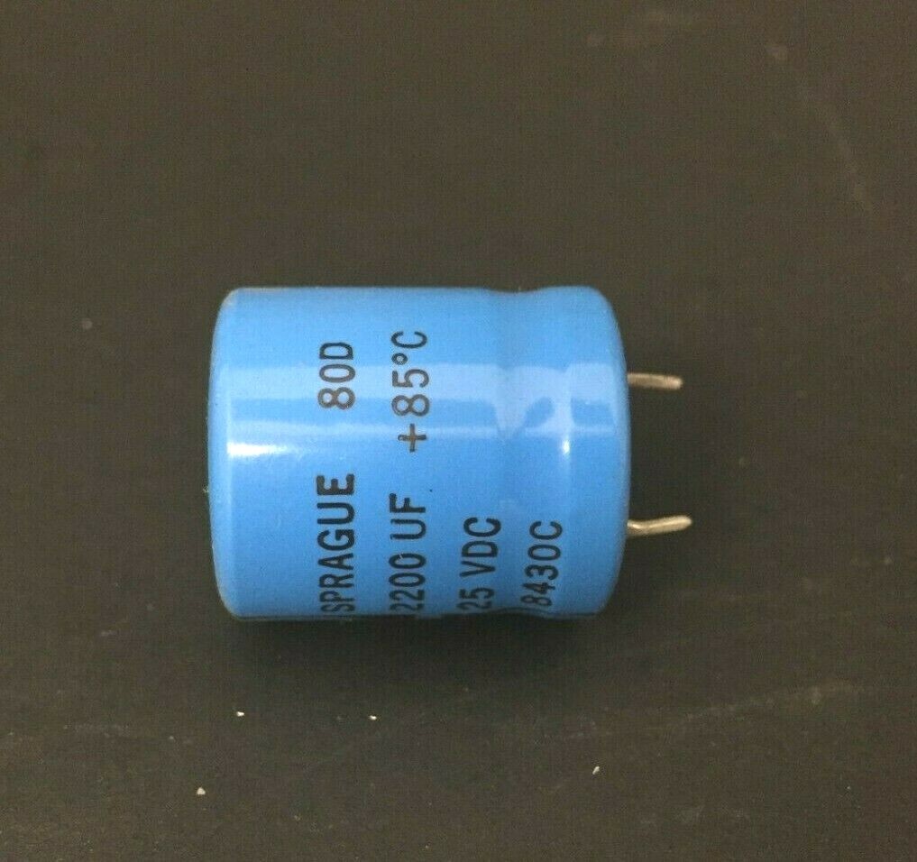 (1x) 2200UF 25V - Aluminum Electrolytic Sprague Capacitor 80D222P025HA5 ...