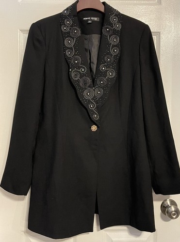Morgan Miller Suit Jacket Evening Formal Blazer With Beaded Detail Size ...