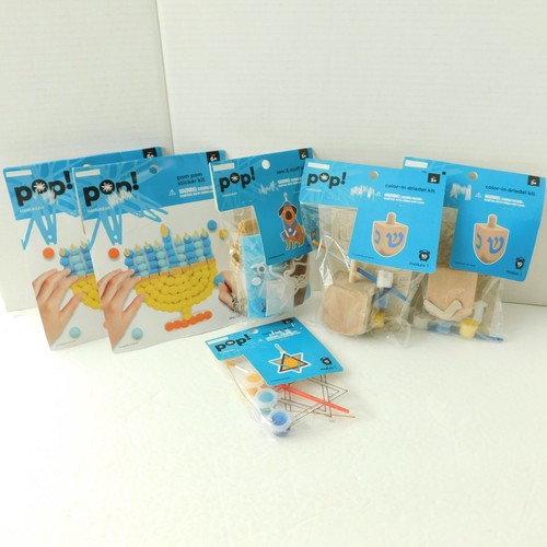 Hanukkah Crafts Kits For Kids Lot of 6, Driedel, Menorah Jewish Pug POP ...