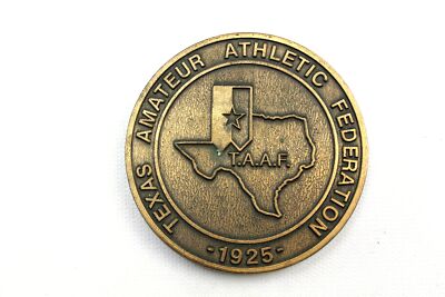 1925 Texas Amateur Athletic Federation TAAF Bronze Brass Medal ...