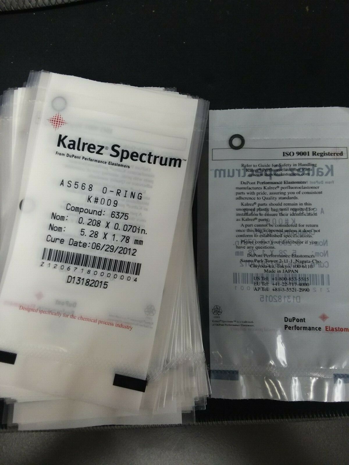10 DuPont Kalrez O-Ring,AS568 K#009,Compound6375, Perfluoroelastomer ...