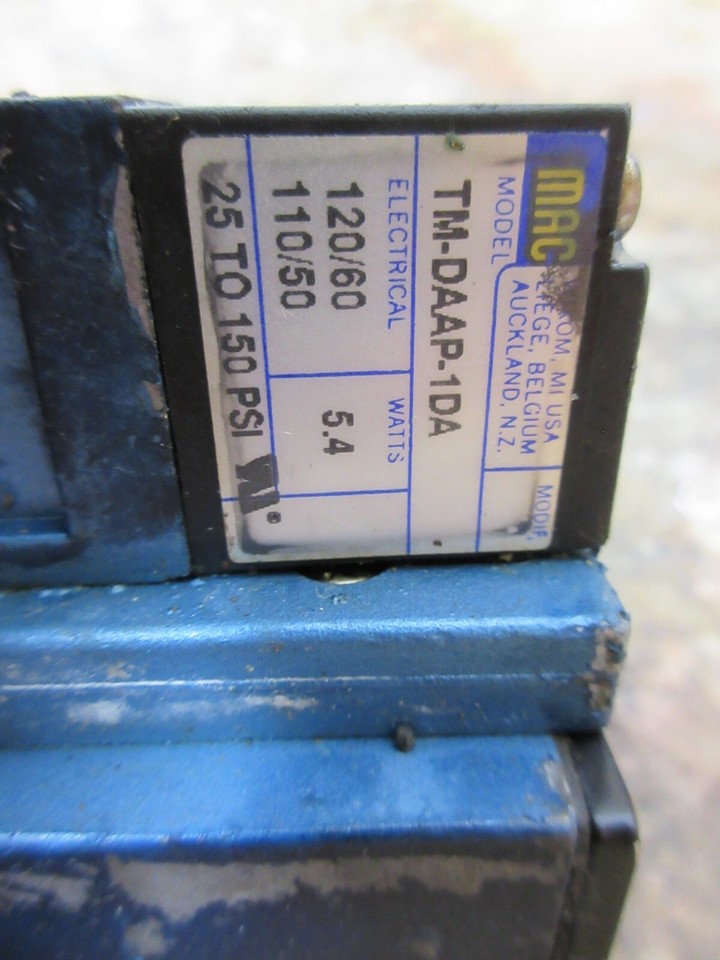 MAC HAAS HL-1 VALVE TM-DAAP-1DA 82A-AA-000-TM-DAAP-1DA 82A-AA-CAA-TM ...