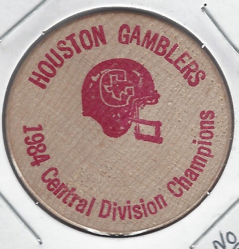 1984, HOUSTON GAMBLERS Football, Central Division Champ, NO SERIAL ...