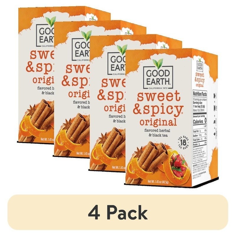 Sweet Spicy Herbal Black Tea 4 Pack 18 Count Naturally Caffeinated ...