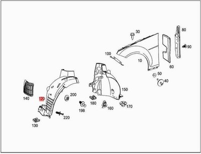 Genuine MERCEDES BBDC S204 W204 Left front fender Cover 2046905730 | eBay