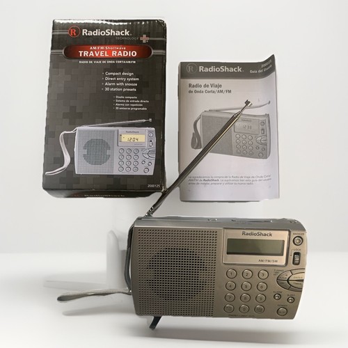 NEW Radio Shack 20-125 AM/FM Shortwave Emergency VTG Travel Radio Clock ...
