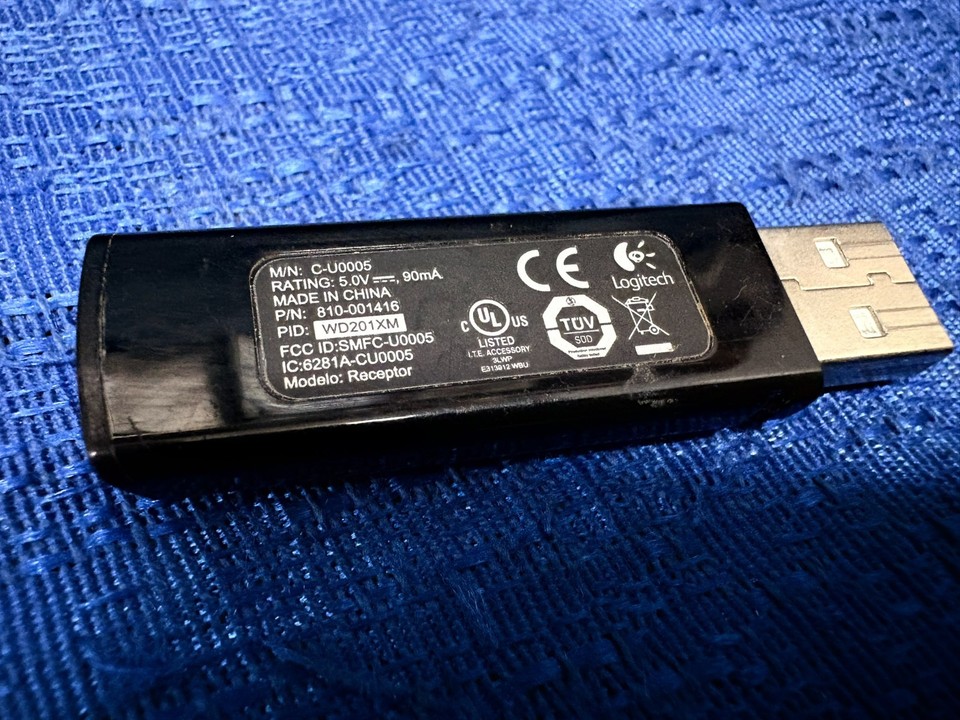 Logitech 810-001416 Receptor USB Wireless Receiver Adapter Dongle C-U005 | eBay